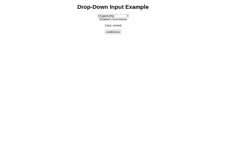 Drop-Down Input Example ― Perchance Generator