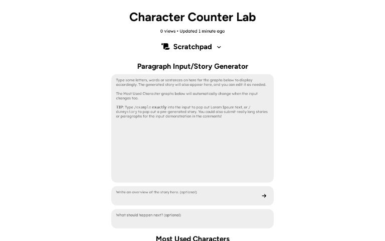 Character Counter Lab (original) ― Perchance Generator