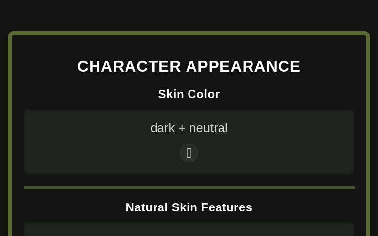 Character Appearance ― Perchance Generator