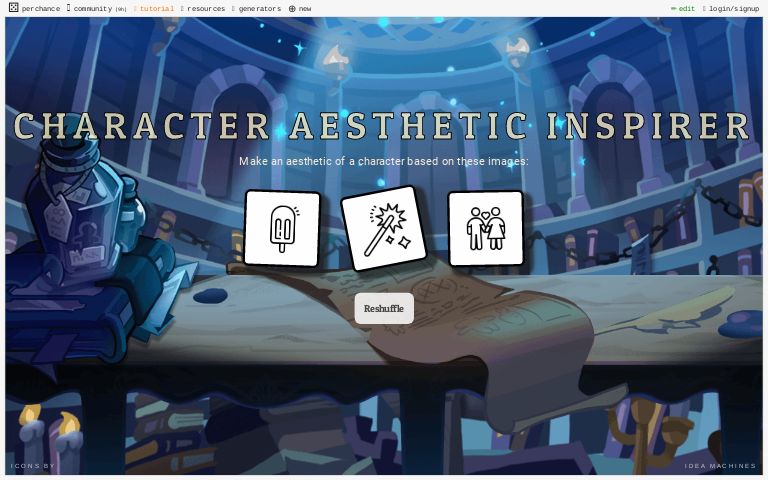 Character Aesthetic Inspirer ― Perchance Generator