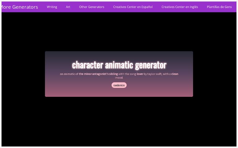 character animatic generator
