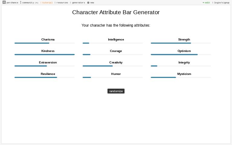 Character Attribute Bar Generator