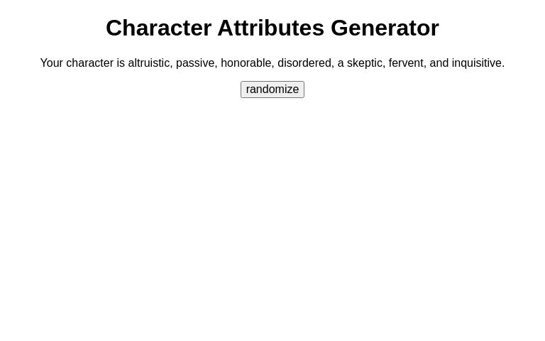 Character Attributes Generator