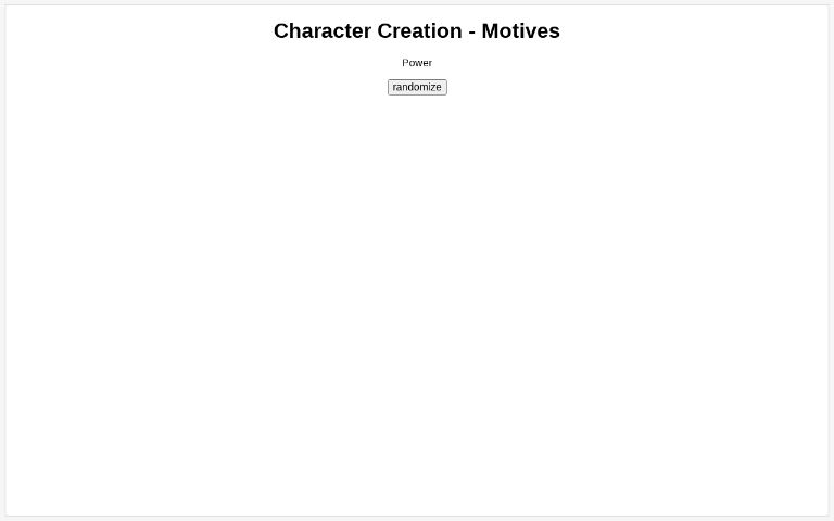 Character Creation - Motives ― Perchance Generator