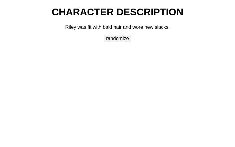 CHARACTER DESCRIPTION ― Perchance Generator