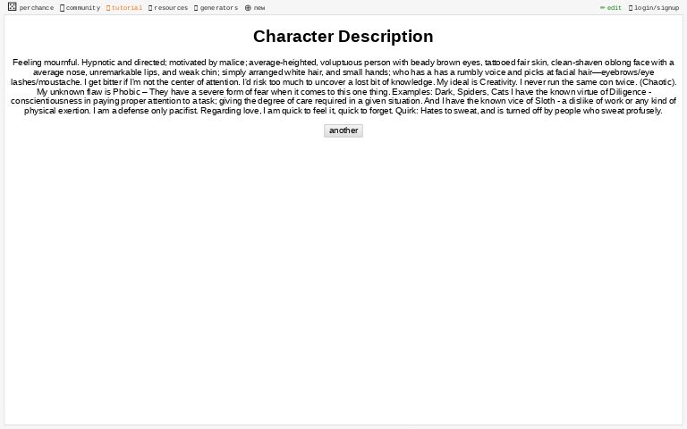 Character Description ― Perchance Generator