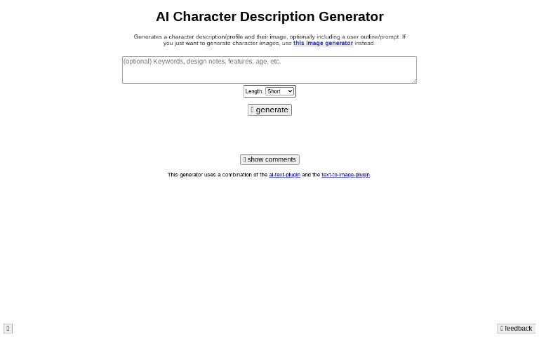 AI Character Description Generator (free, no sign-up, unlimited)