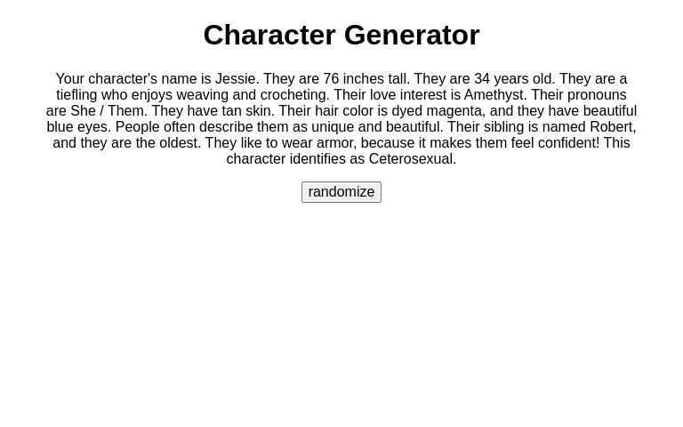 Character Generator