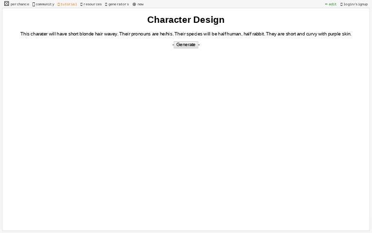Character Design ― Perchance Generator