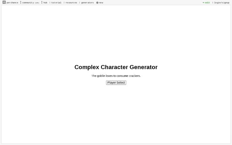 Complex Character Generator
