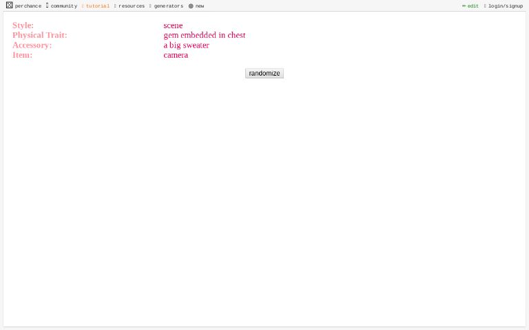 Character Design Prompt ― Perchance Generator