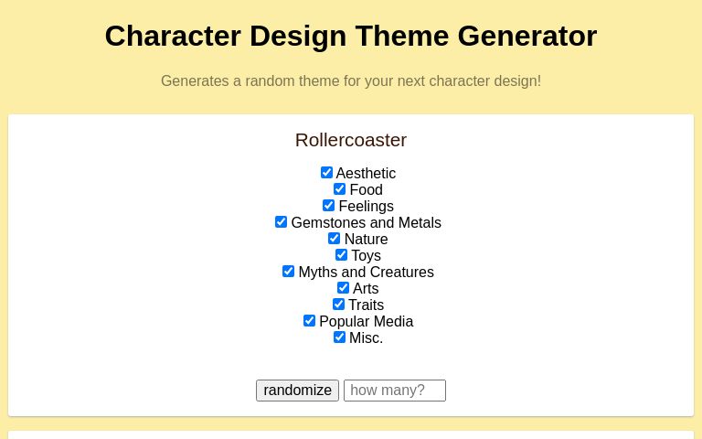 Character Design Theme Generator