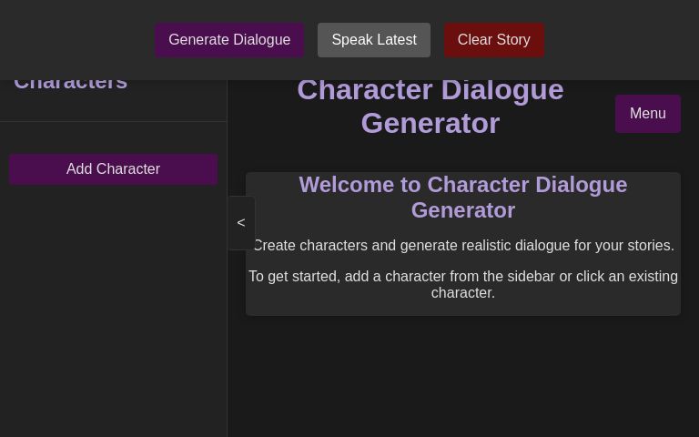 Character Dialogue Generator