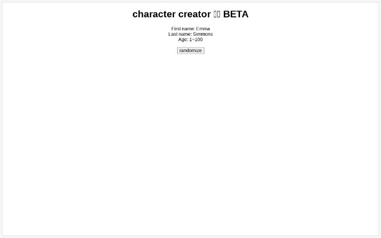 character creator 👩👨 BETA ― Perchance Generator
