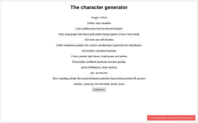 The character generator