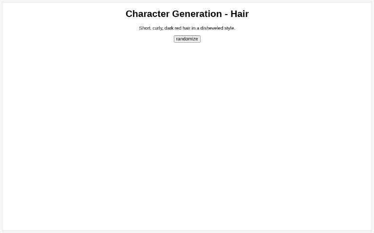 Character Generation - Hair