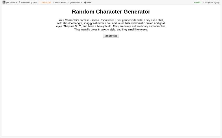 Random Character Generator