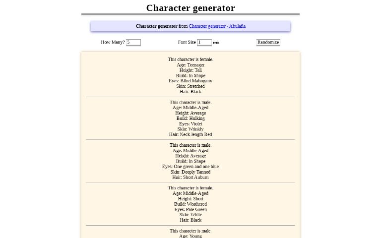 Character generator