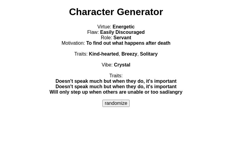 Character Generator