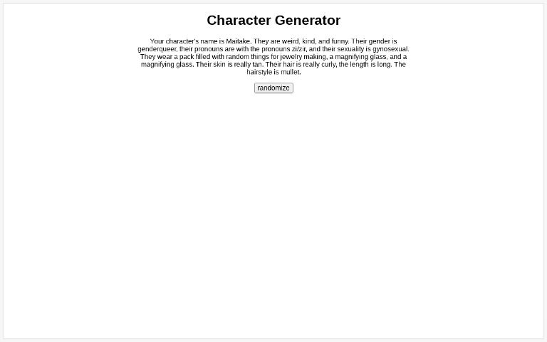 Character Generator