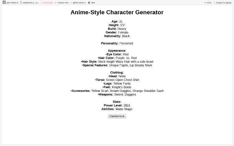 Anime-Style Character Generator