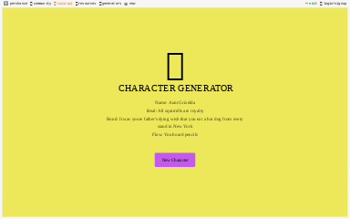 Character Generator Template