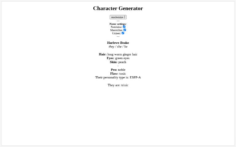 Character Generator