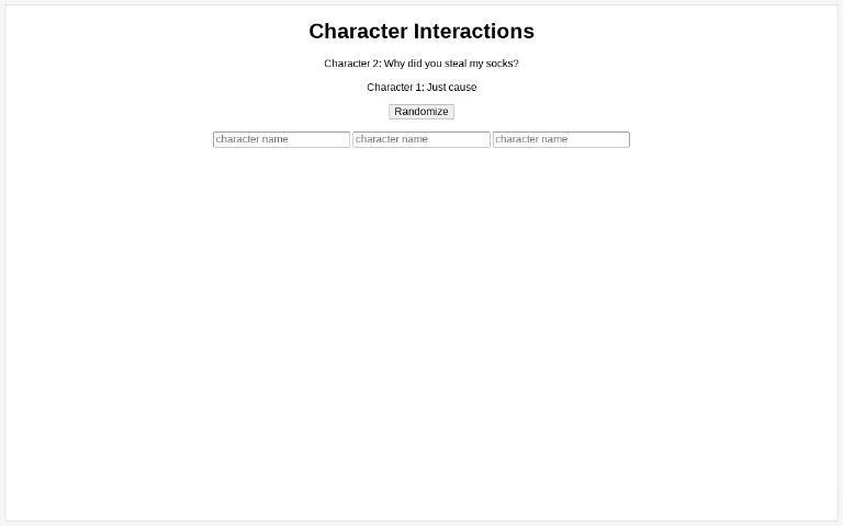 Character Interactions ― Perchance Generator