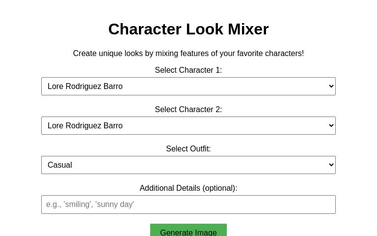 Character Look Mixer ― Perchance Generator
