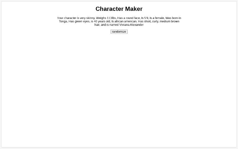 Character Maker ― Perchance Generator