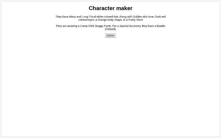 Character maker ― Perchance Generator