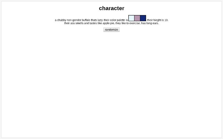character ― Perchance Generator
