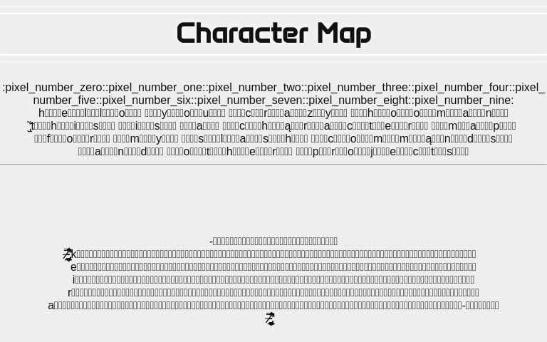 Character Map ― Perchance Generator