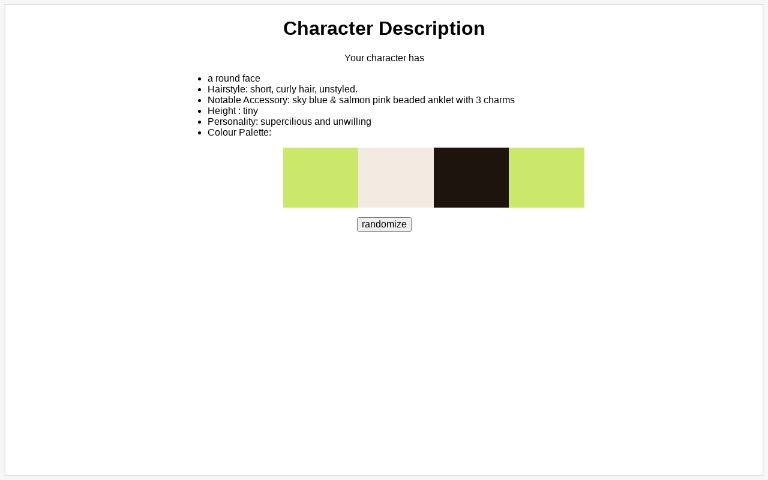 Character Description ― Perchance Generator