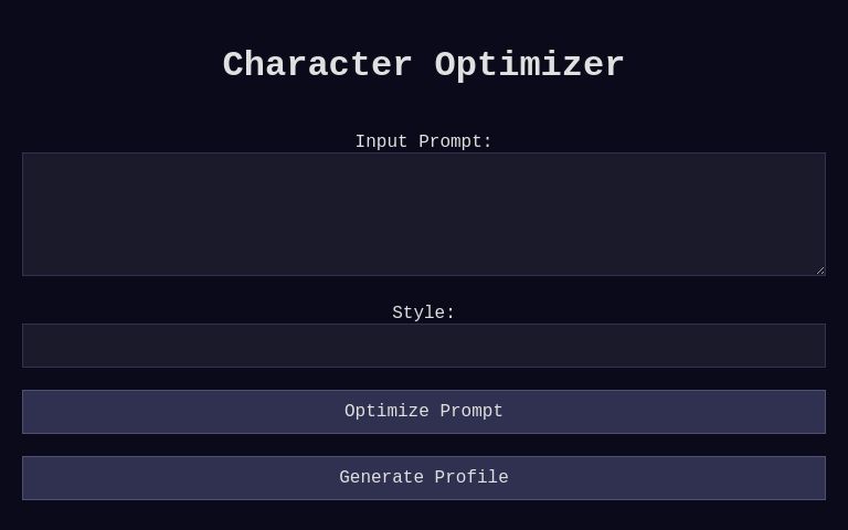 Character Optimizer ― Perchance Generator