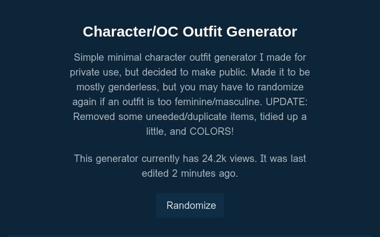 Character/OC Outfit Generator