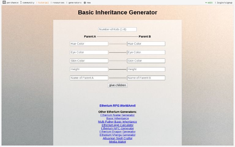 Basic Inheritance Generator