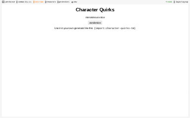 Character Quirks ― Perchance Generator