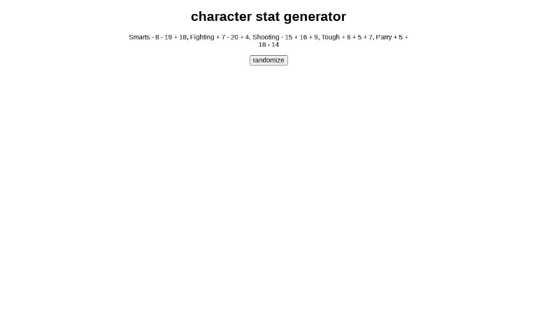 character stat generator
