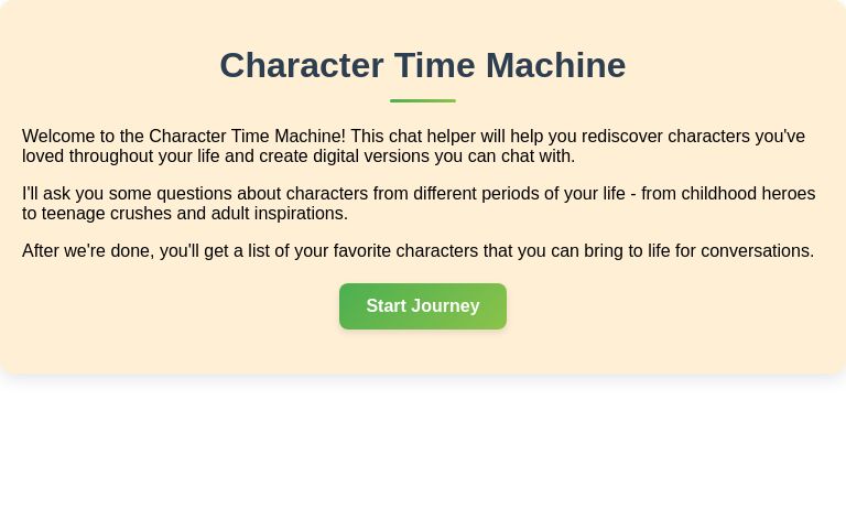 Character Time Machine ― Perchance Generator