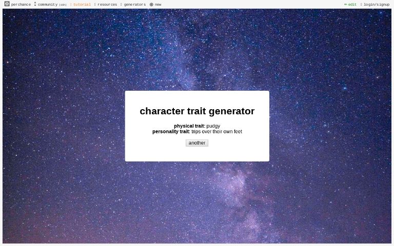 character trait generator
