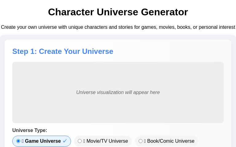 Character Universe Generator