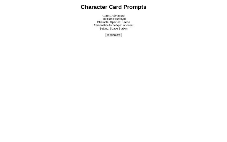 Character Card Prompts ― Perchance Generator