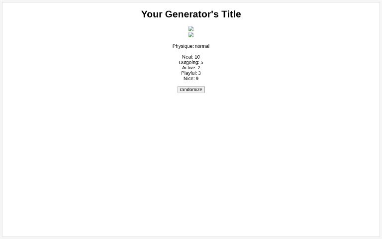 Charactercreation001 ― Perchance Generator
