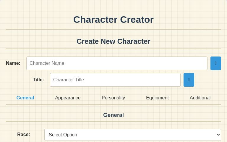 Character Creator ― Perchance Generator
