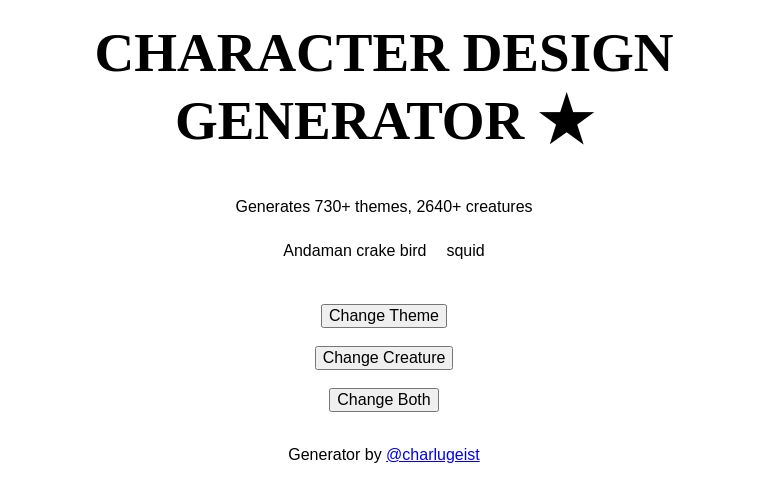 CHARACTER DESIGN GENERATOR