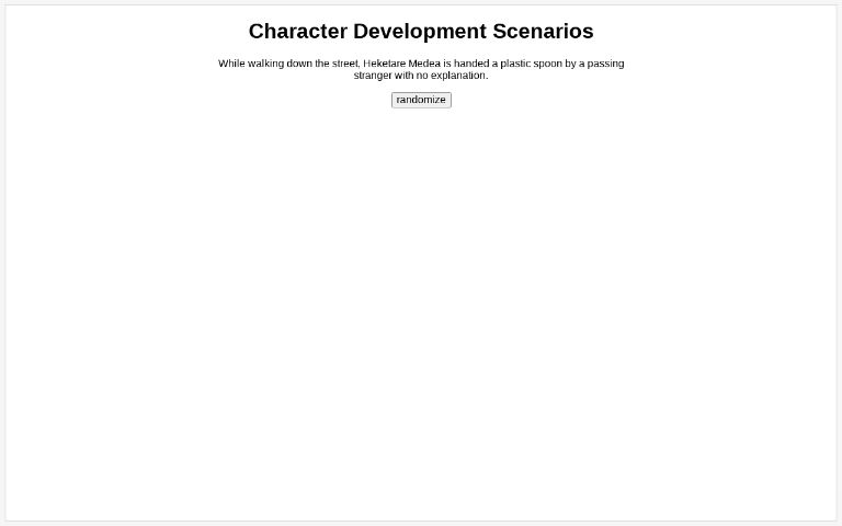 Character Development Scenarios ― Perchance Generator