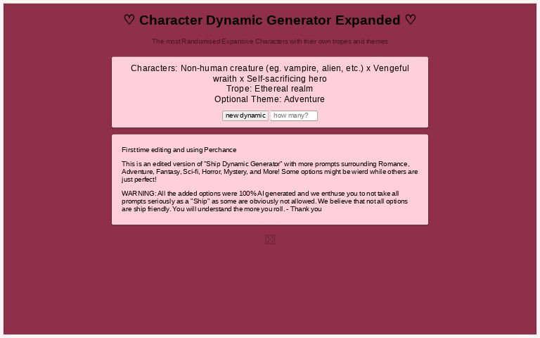 Character Dynamic Generator Expanded ♡