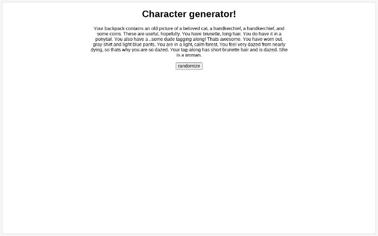 Character generator!