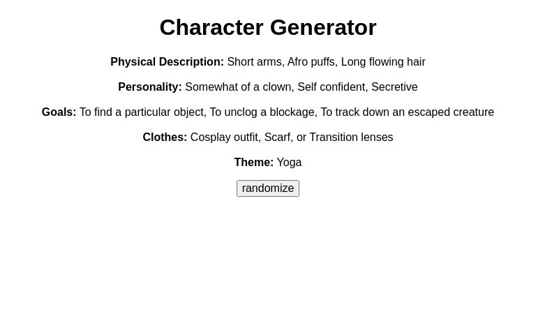 Character Generator